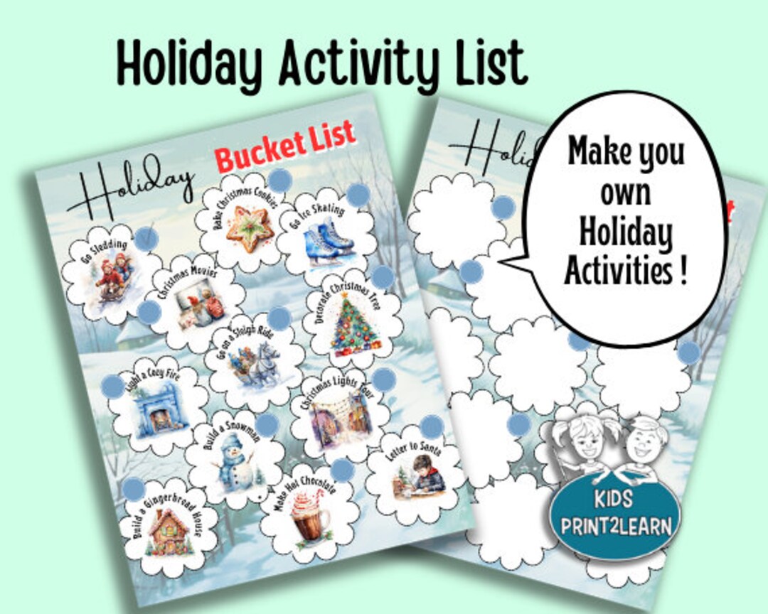 Christmas Bucket List: Family Holiday Activities (digital Download) - Etsy