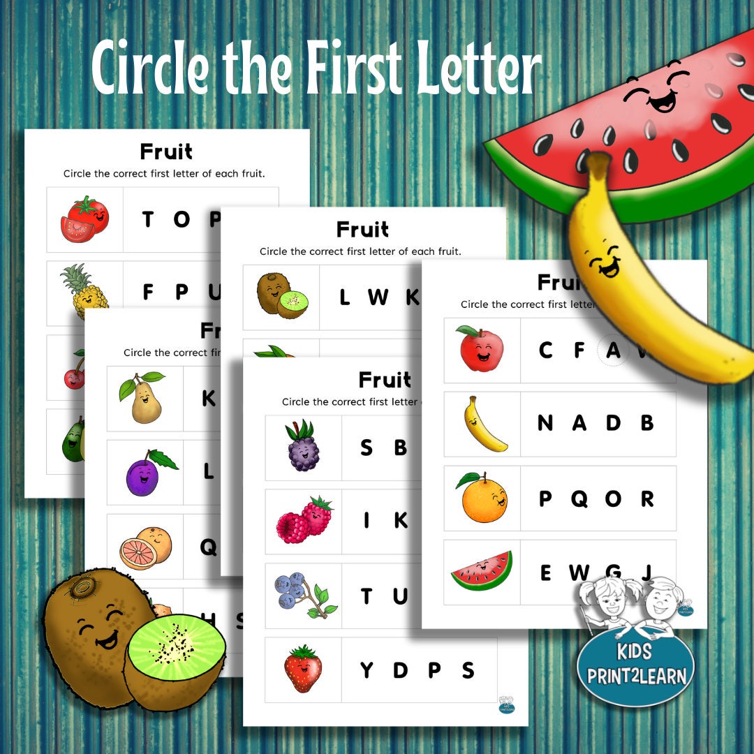 Fruit Worksheet Bundle ~ Fruits Sorting, Writing, 123 Worksheets, Match ...