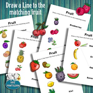 Fruit Worksheet Bundle ~ Fruits Sorting, Writing, 123 Worksheets, Match ...