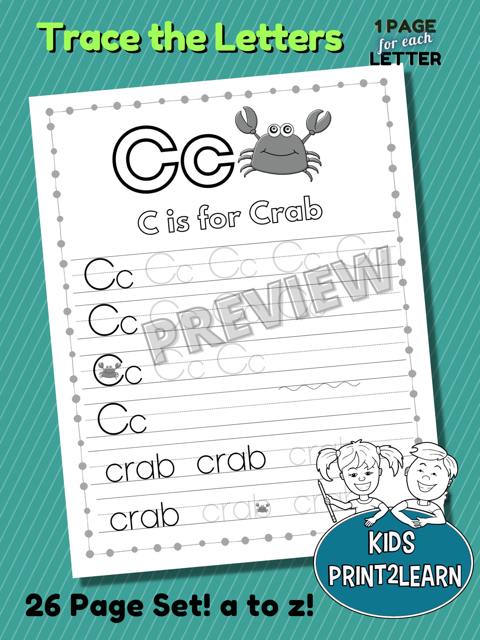 ABC Trace the Letters Worksheets ~ Alphabet Tracing, ABC Phonics ...