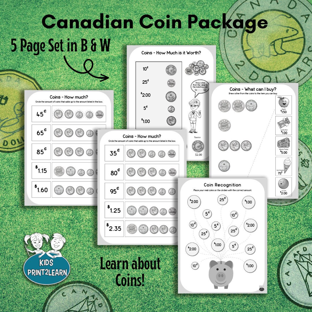 Coin Recognition (B&W) ~ Coin Recognition, Coin Counting, 1,2,3 ...