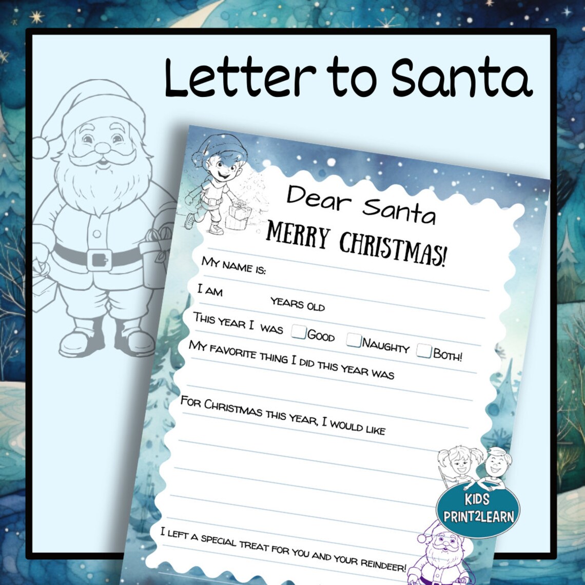 Letter to Santa ~ Dear Santa, Editable Letter to Santa, Dear Santa ...