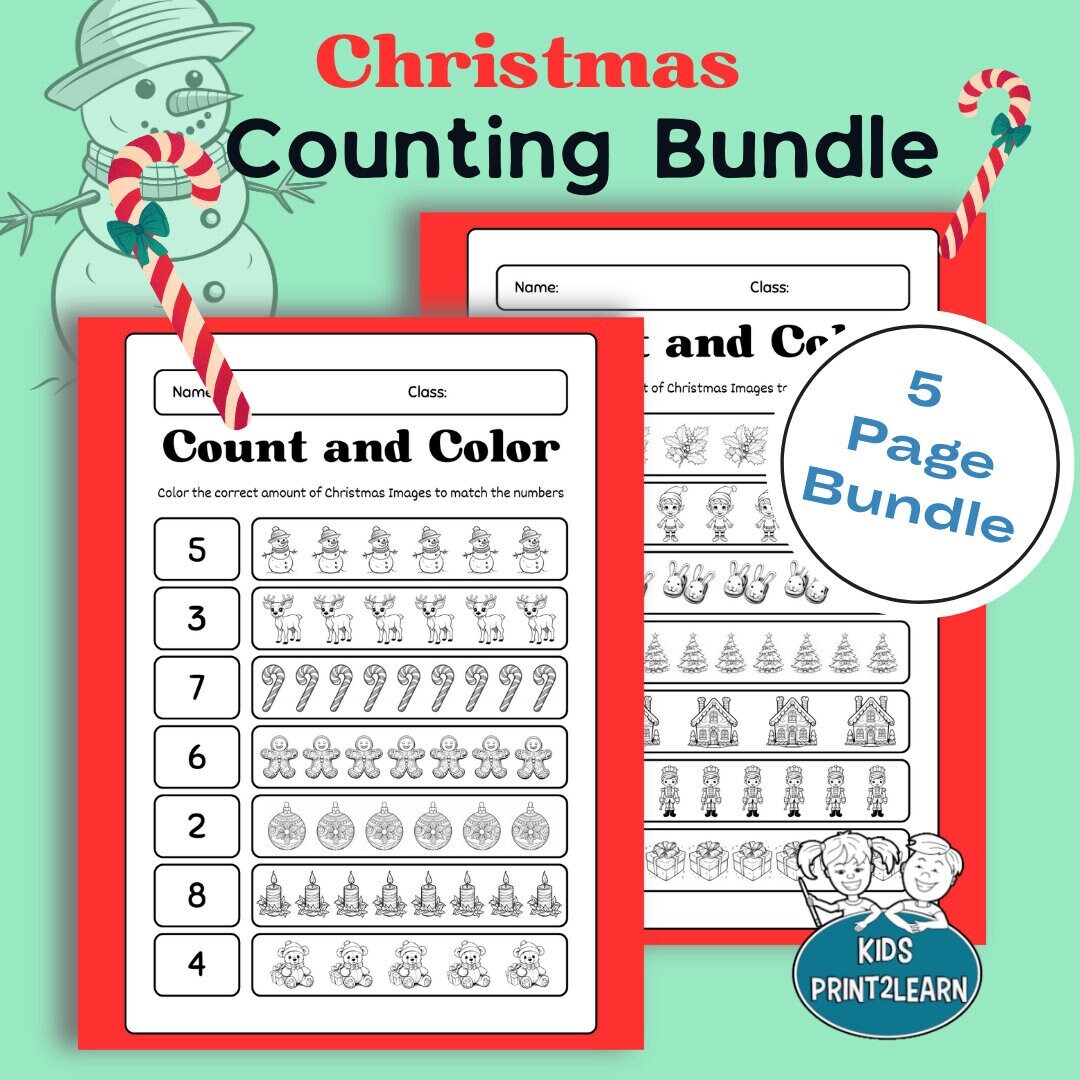 Christmas Counting Bundle ~ Christmas Counting, ABC Coloring Pages ...