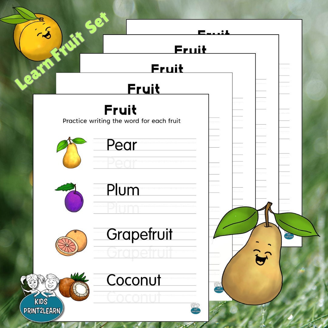 Learn Fruit and Complete Patterns ~ Fruits Sorting, Writing, 1,2,3 ...