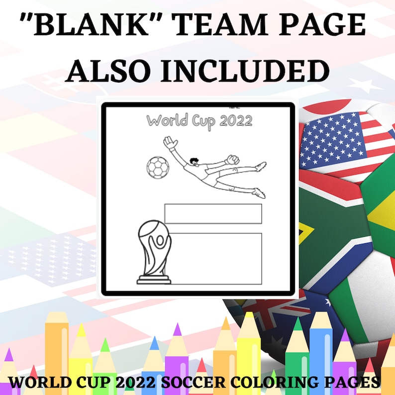 FIFA World Cup Coloring Pages/world Cup 2022 Coloring Book - Etsy