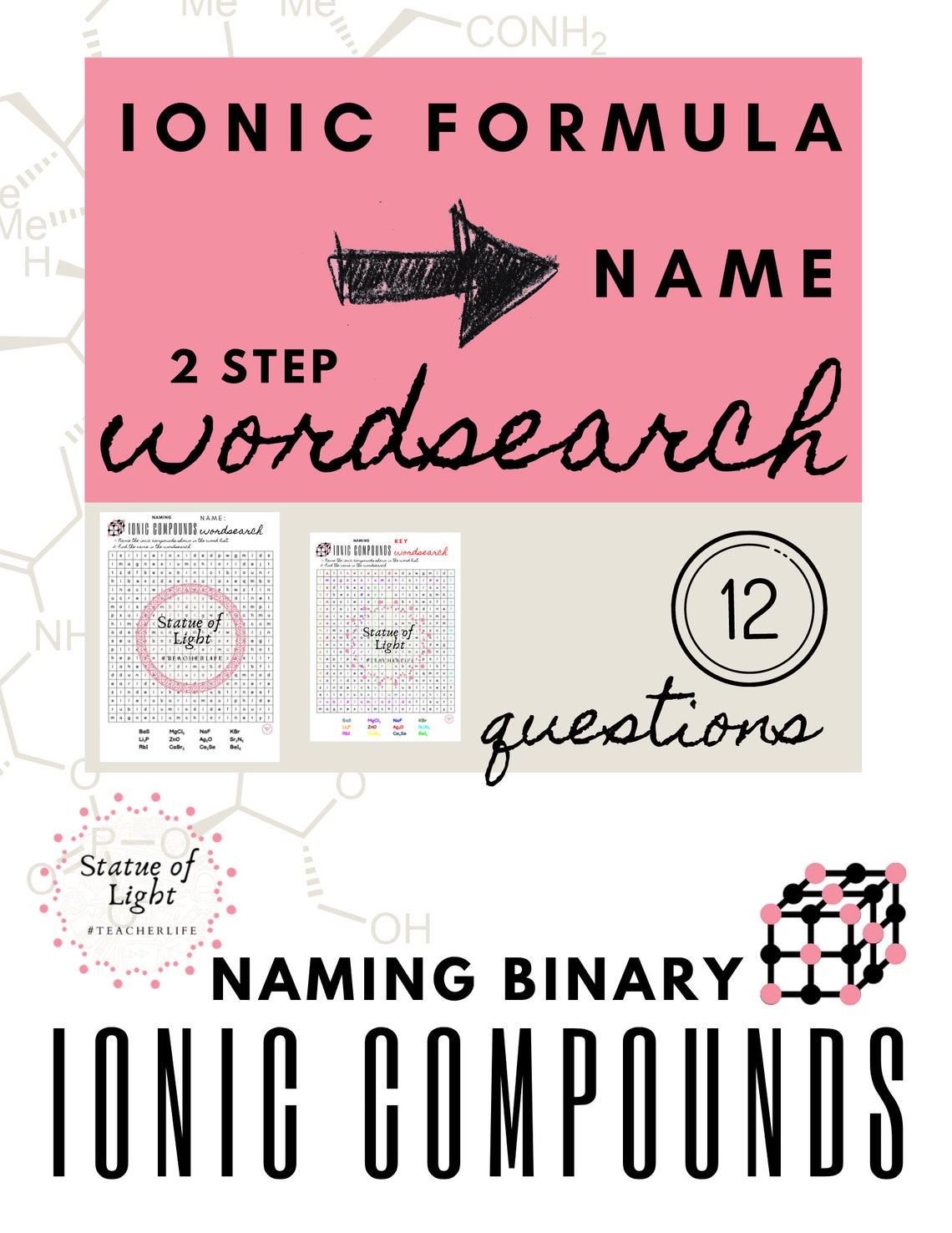 Printable WORD SEARCH BUNDLE: Naming Ionic Compounds/naming Covalent ...