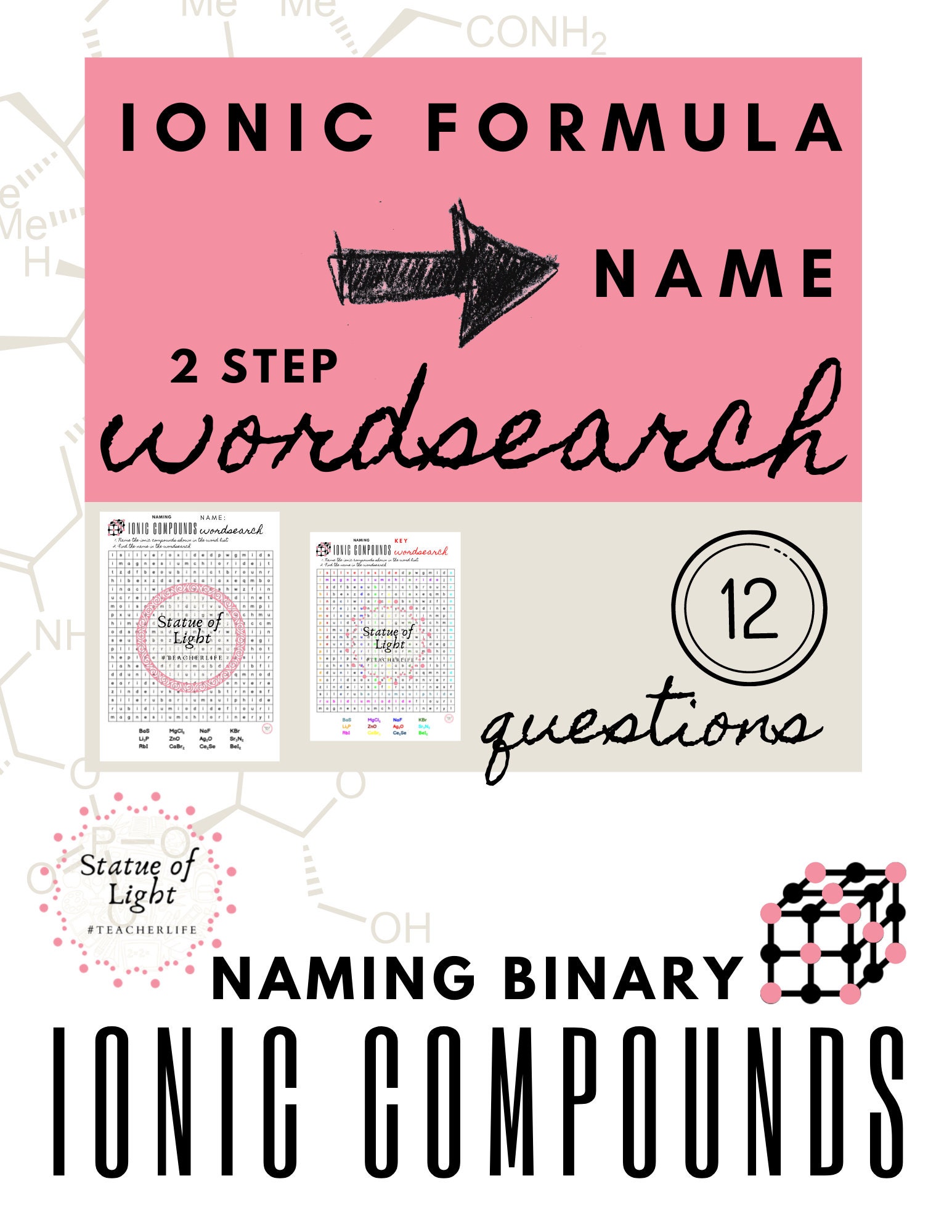 Printable WORD SEARCH BUNDLE: Naming Ionic Compounds/naming Covalent ...