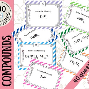 Printable TASK CARDS: Naming IONIC Compounds Practice/review Ionic ...