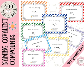 Printable TASK CARDS: Naming IONIC Compounds Practice/review Ionic ...
