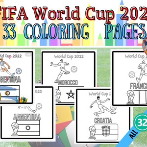 FIFA World Cup Coloring Pages/world Cup 2022 Coloring Book With Country ...