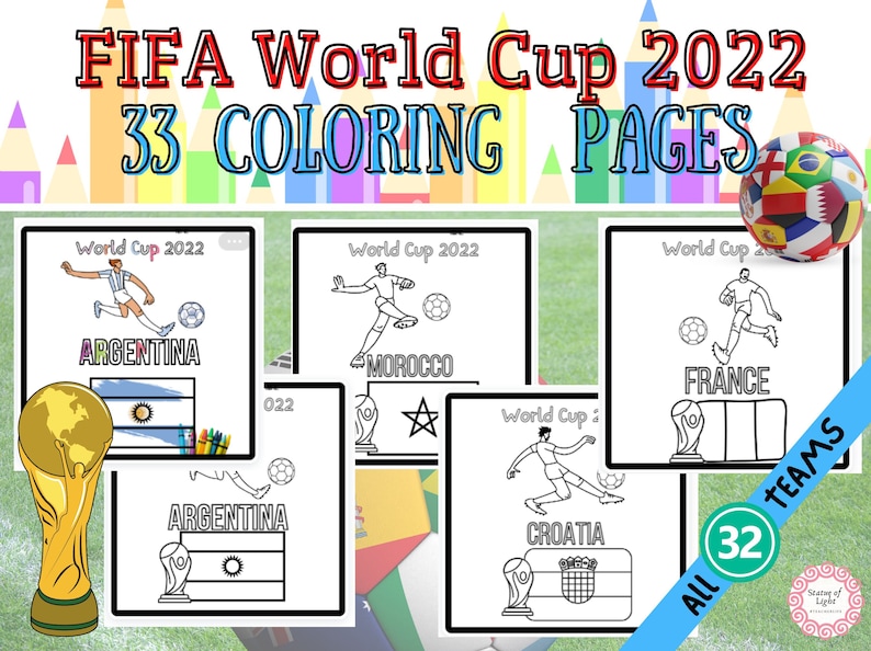 FIFA World Cup Coloring Pages/world Cup 2022 Coloring Book With Country ...