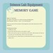 Printable Memory Game: Science Lab Equipment Matching Game Instant ...