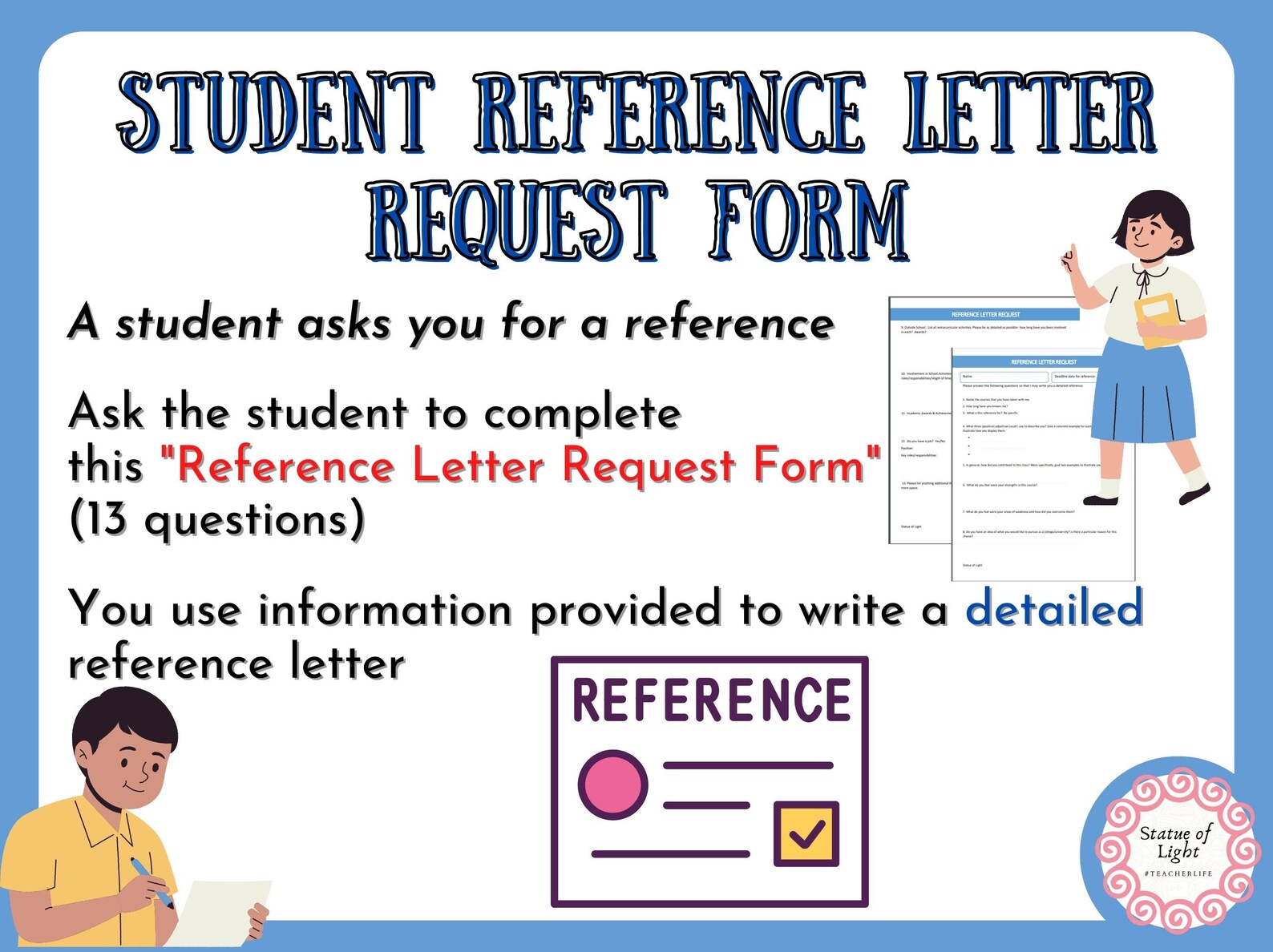 Printable Reference Letter Request Form,teacher Letter of ...