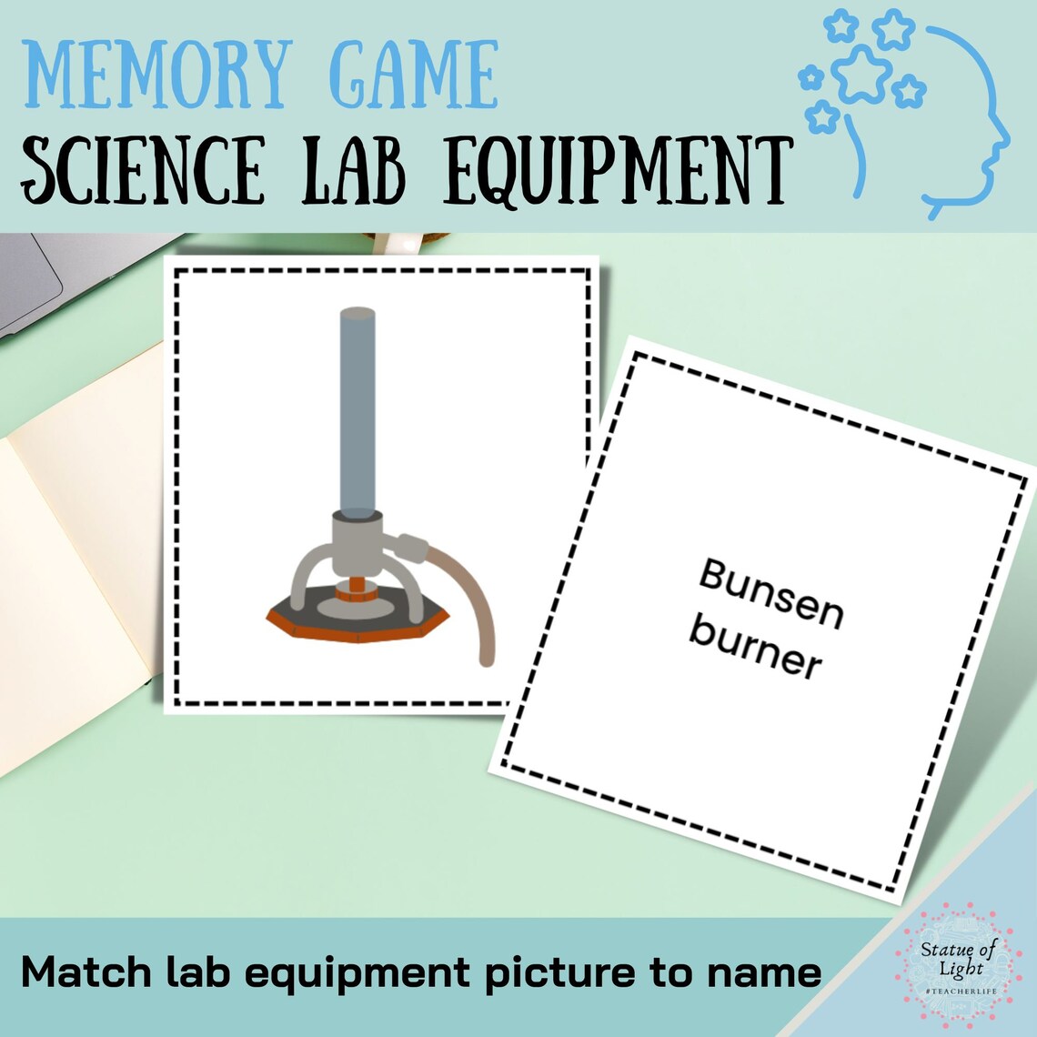 Printable Memory Game: Science Lab Equipment Matching Game Instant ...