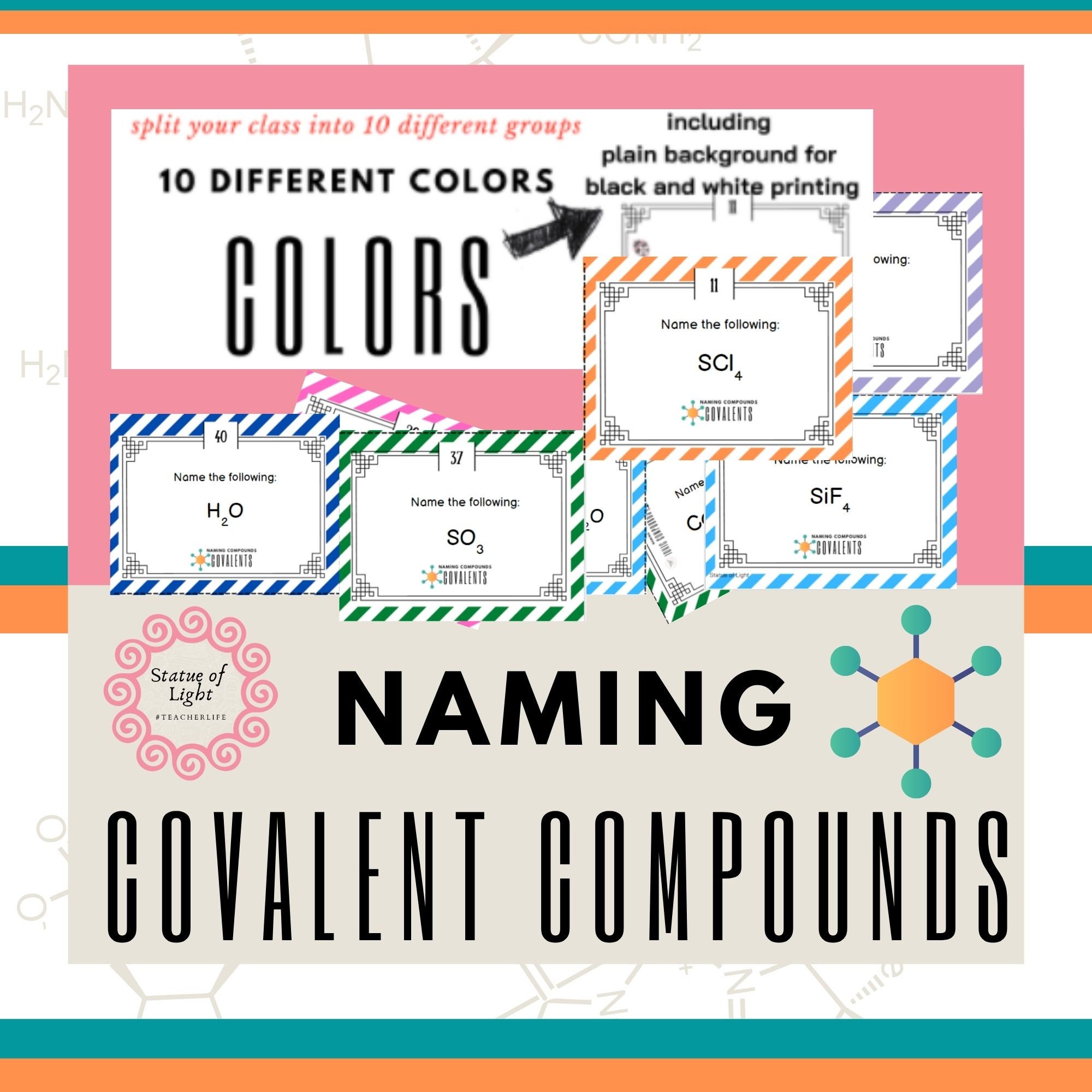 Printable TASK CARDS: Naming COVALENT Compounds Practice/review ...