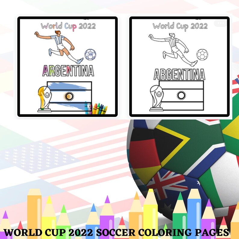 FIFA World Cup Coloring Pages/world Cup 2022 Coloring Book With Country ...