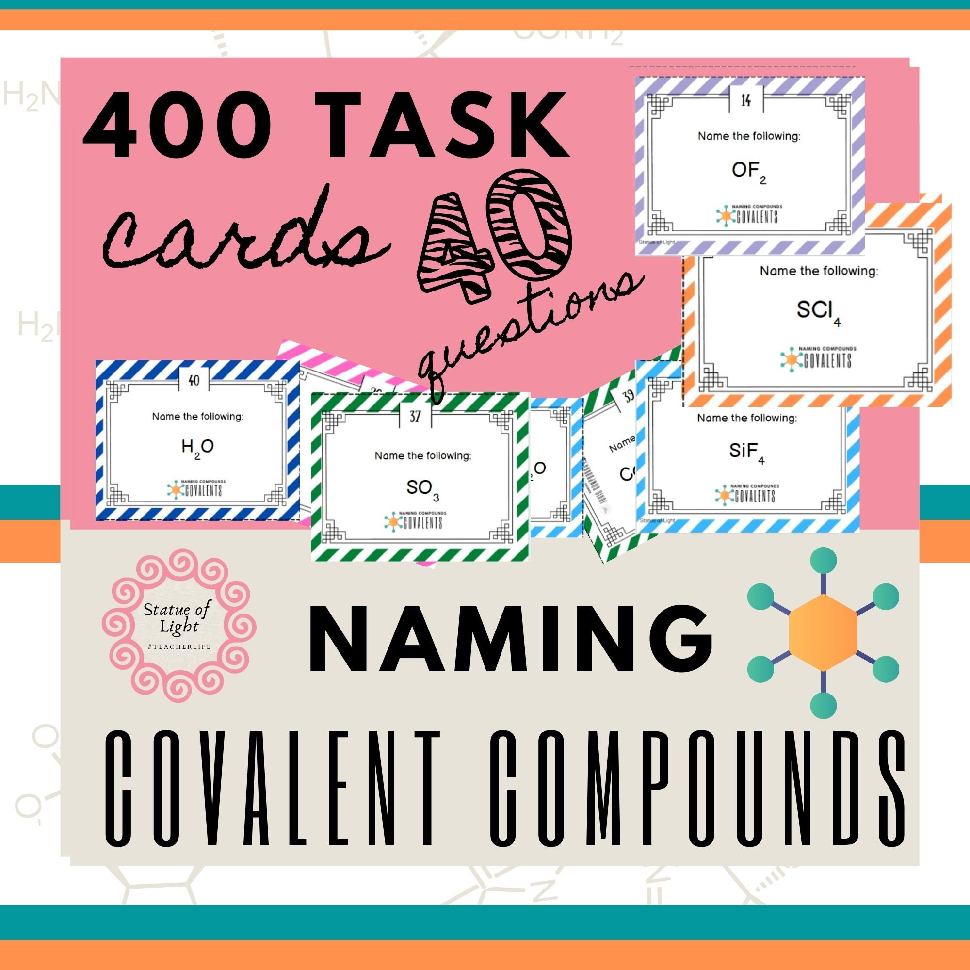 Printable TASK CARDS: Naming COVALENT Compounds Practice/review ...
