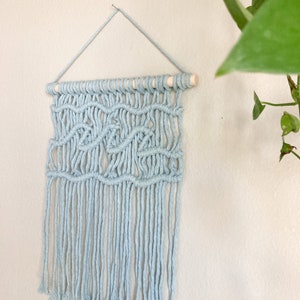 Waves Wall Hanging, Ocean Macrame Decor, Ocean Waves Macrame, Blue Ocean Macrame Decor, Beach ...