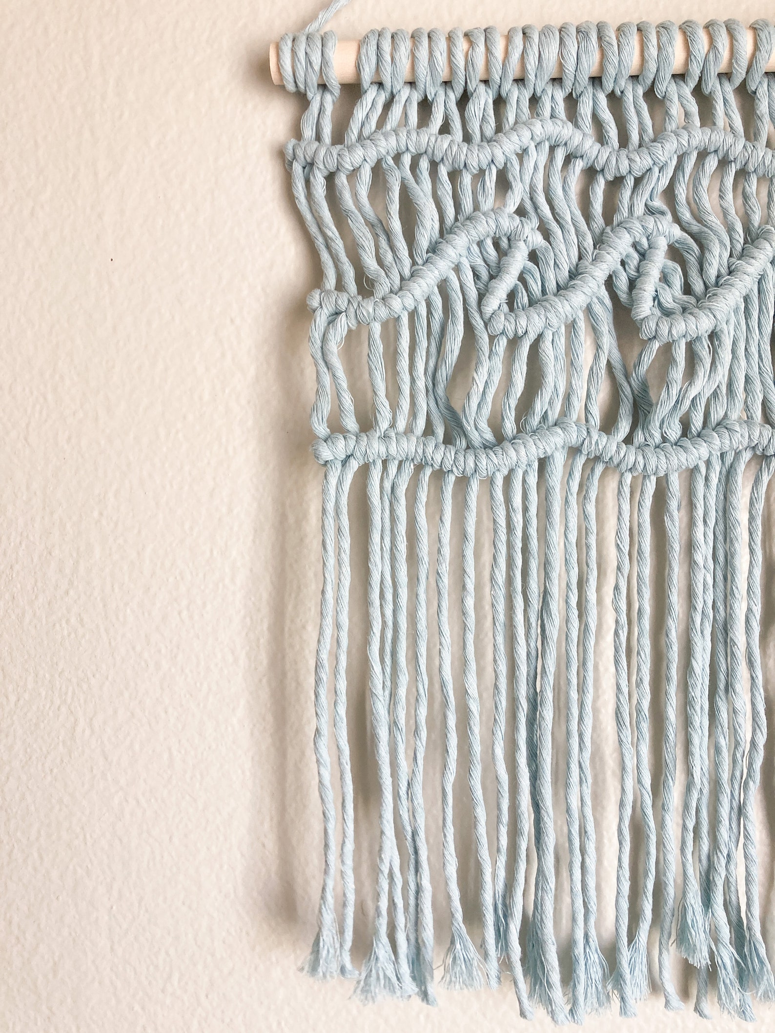 Waves Wall Hanging, Ocean Macrame Decor, Ocean Waves Macrame, Blue ...