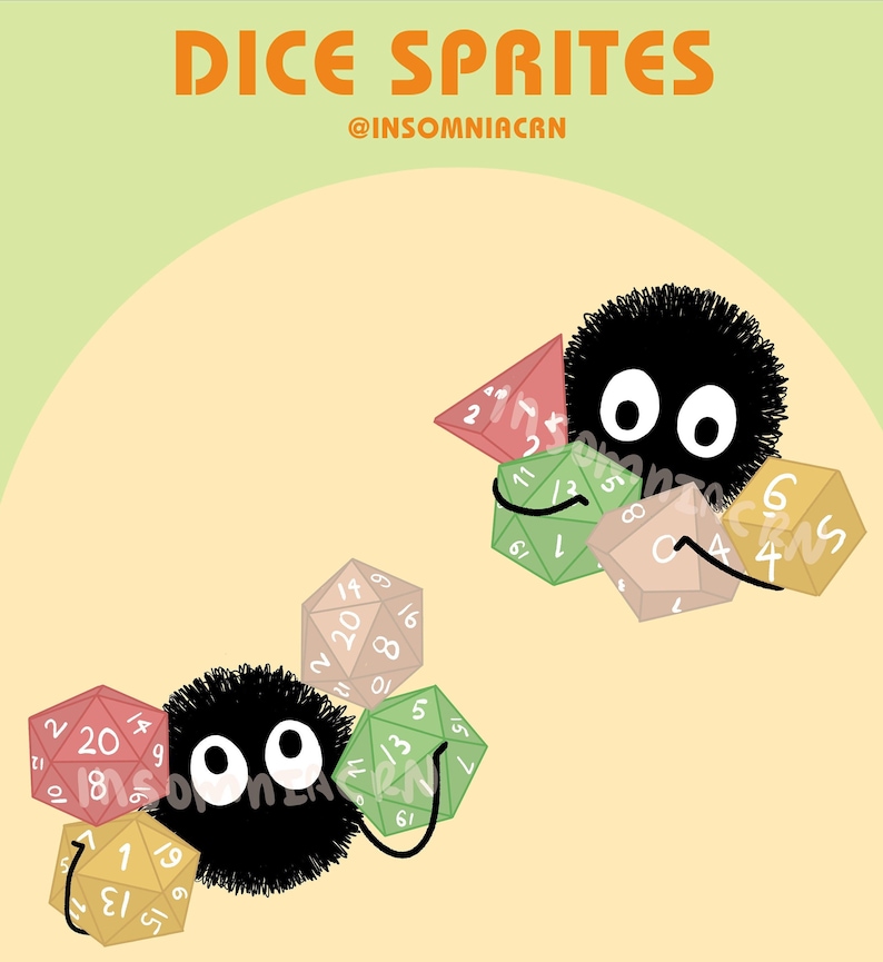 Dice Sprites Sticker - 3x3 Vinyl, Waterproof, Waterbottle, Laptop ...