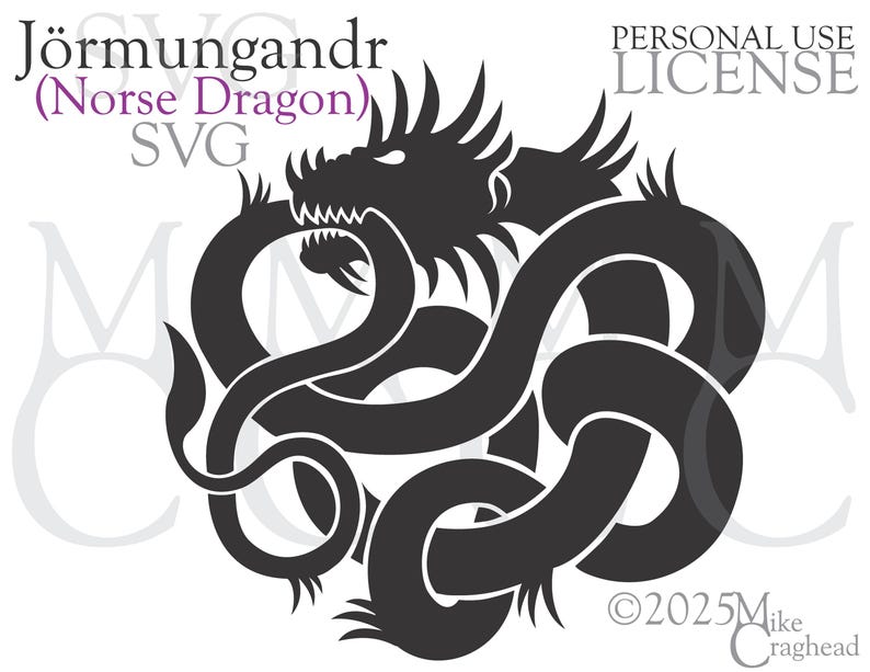 Jörmungandr SVG PNG DXF for Personal Use - Etsy