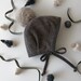 Baby Boy Bonnet, Gray Boy Hat, Handmade Bonnet With Wool Pom Pom - Etsy