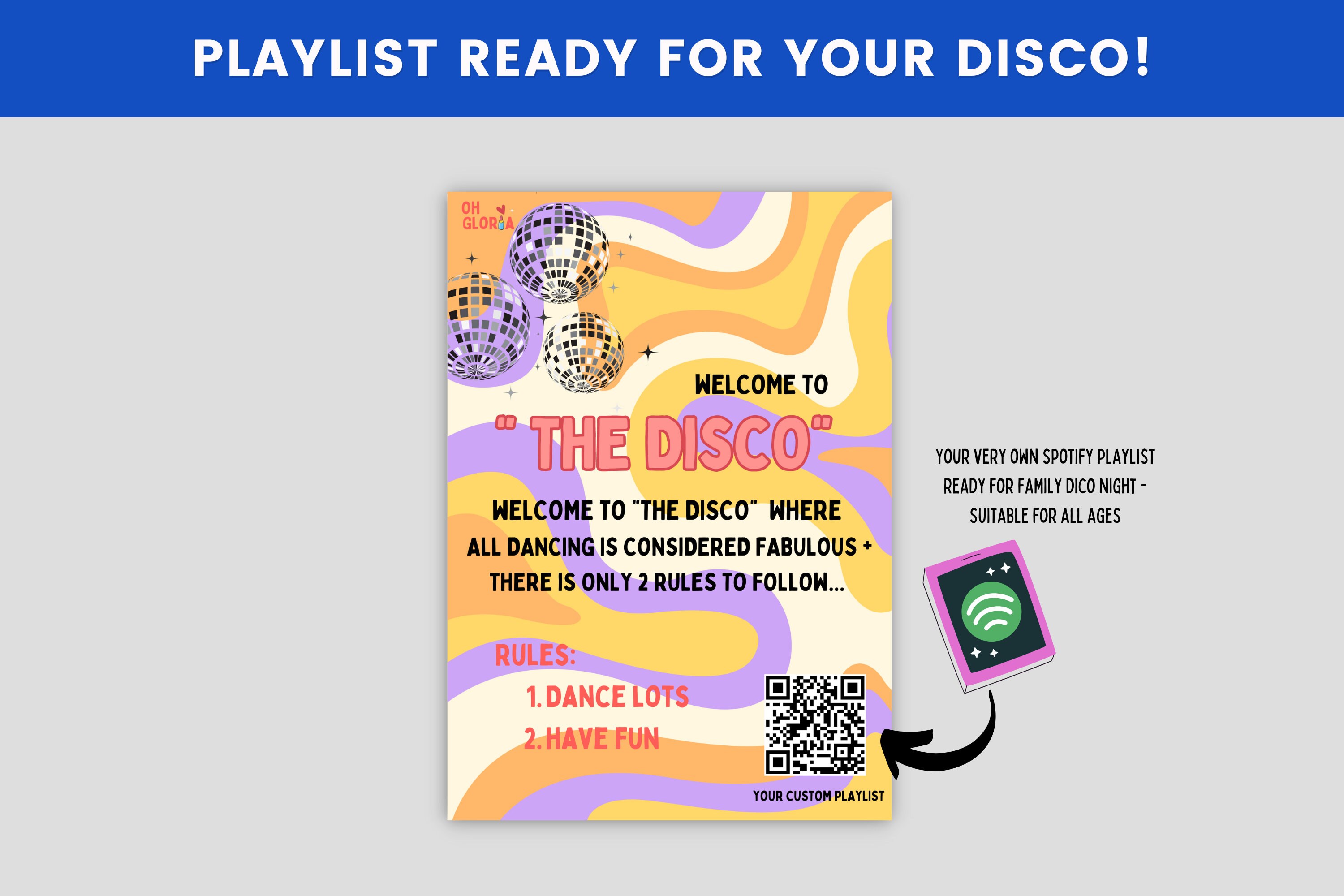 FAMILY DISCO NIGHT, Printable Disco Tickets, Disco Tickets, Birthday ...