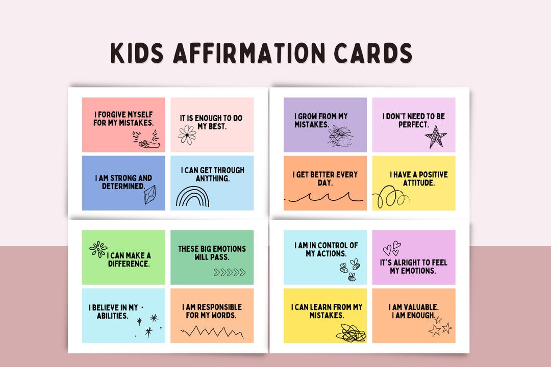 Affirmation Cards for Kids, Montessori Flash Cards, Family Fun ...