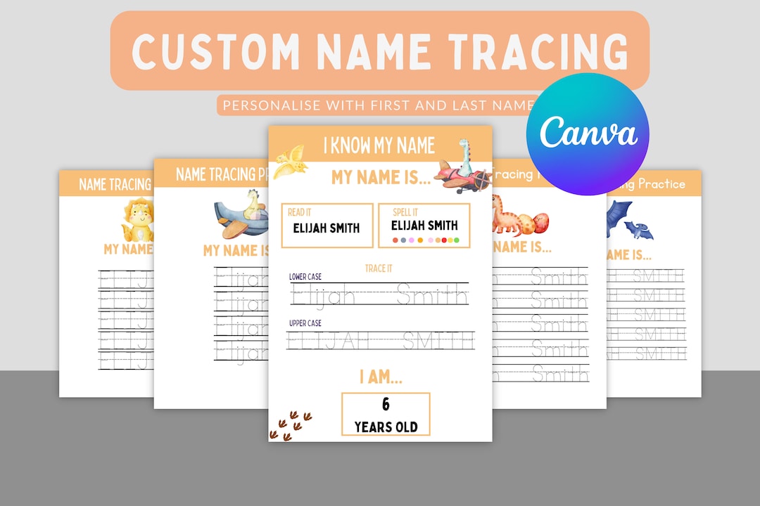 Name Tracing Workbook EDITABLE, Dry Erase Name Mat Handwriting Practice ...