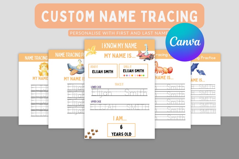 Name Tracing Workbook EDITABLE, Dry Erase Name Mat Handwriting Practice ...