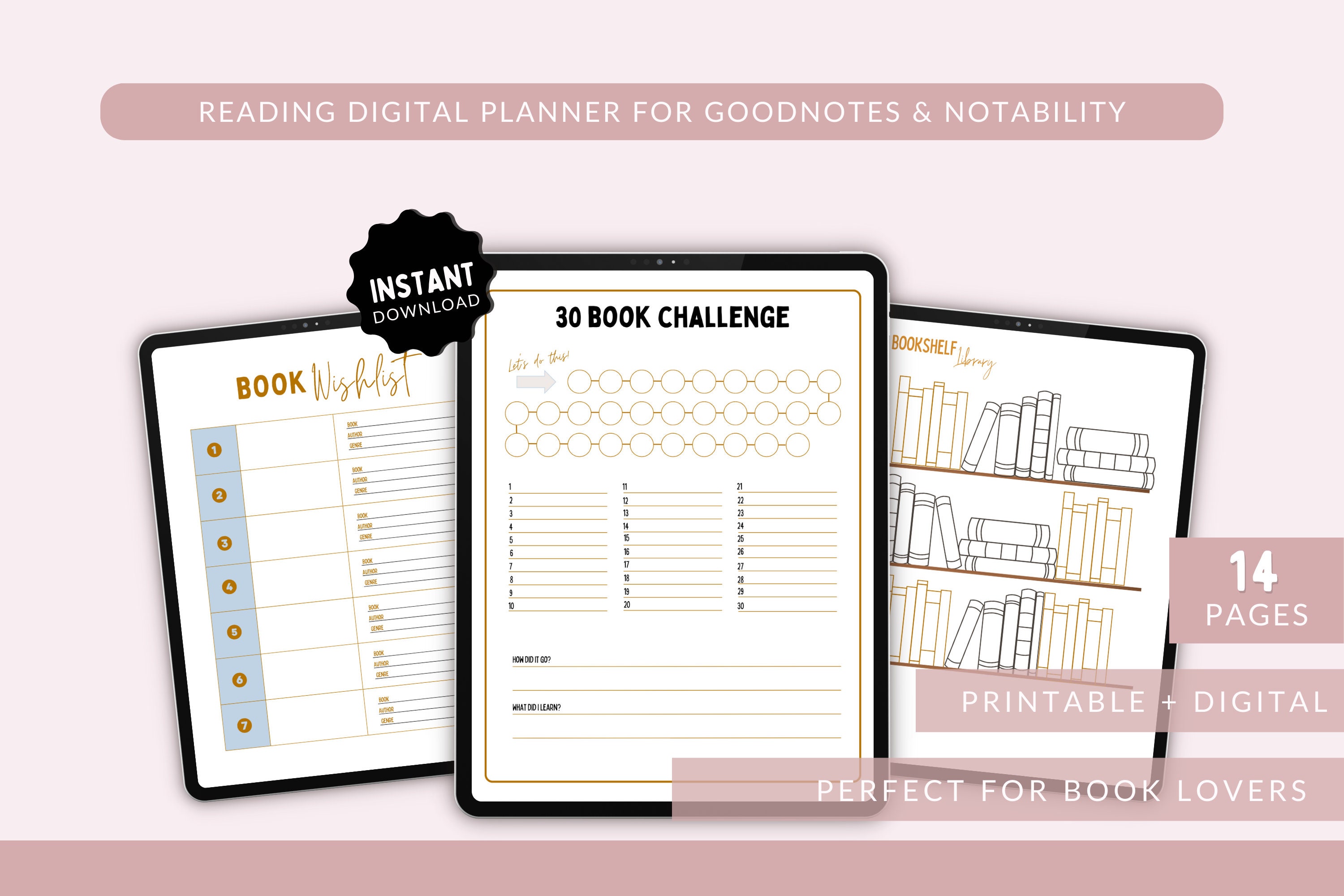READING JOURNAL BUNDLE Book Reading Planner Reading Journal Goodnotes ...