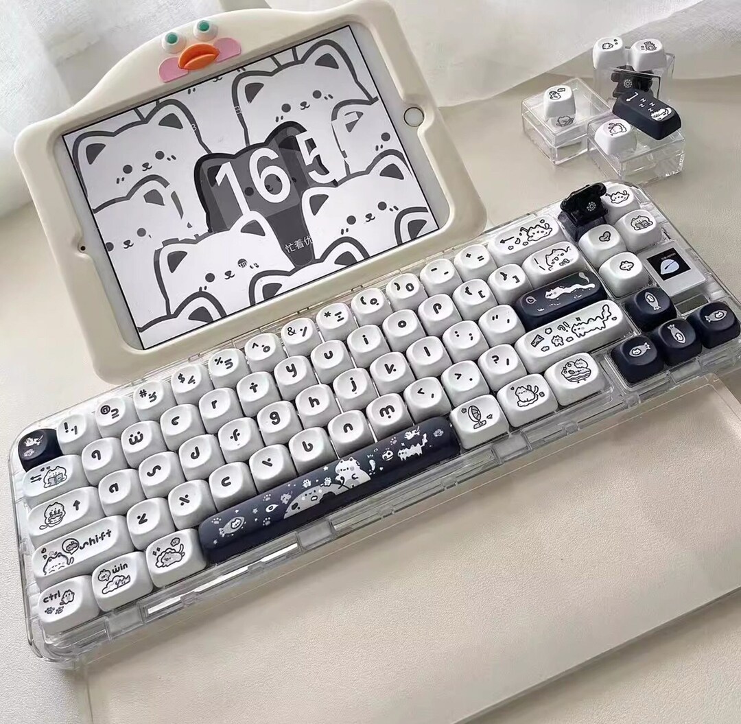 Happy Kitten Keycap Set 140 Keys Cat Keycaps MOA Profile - Etsy