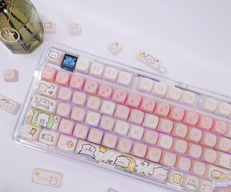 140PCS Pink Pig Keycap Set MOA Profile Keycaps Set Backlit - Etsy
