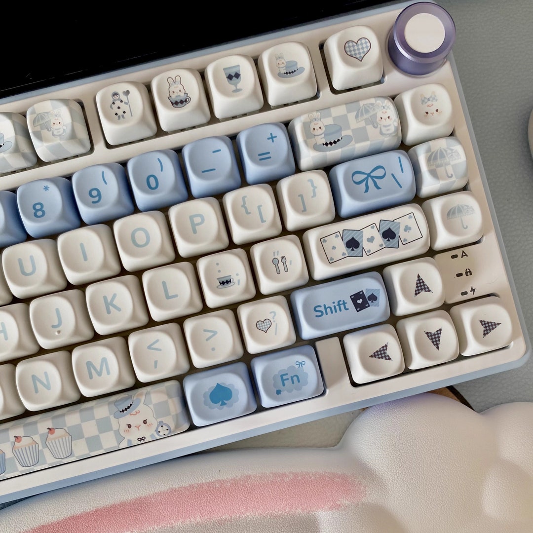 144PCS Rabbit Keycap Set MOA Profile Blue Keycaps Set - Etsy
