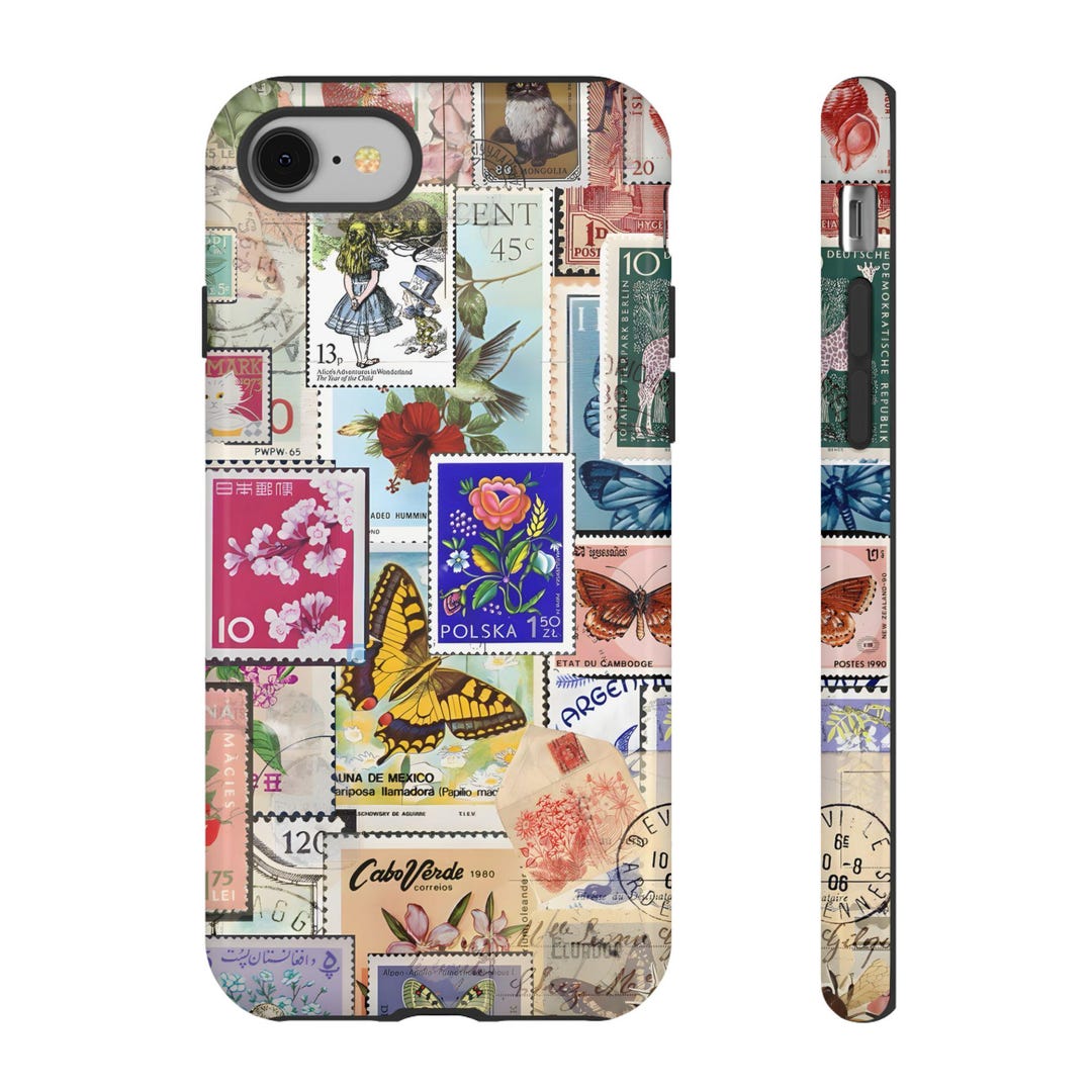 Vintage Stamp Collage Phone Case, Scrapbook Phone Case, Retro Phone ...