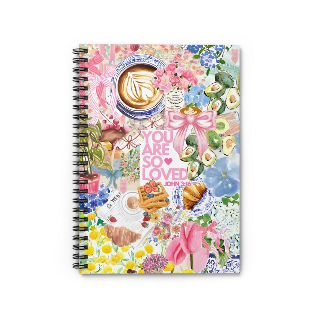 Floral Coquette Bow Notebook, Pretty Notebook, Gift for Her, Journal ...