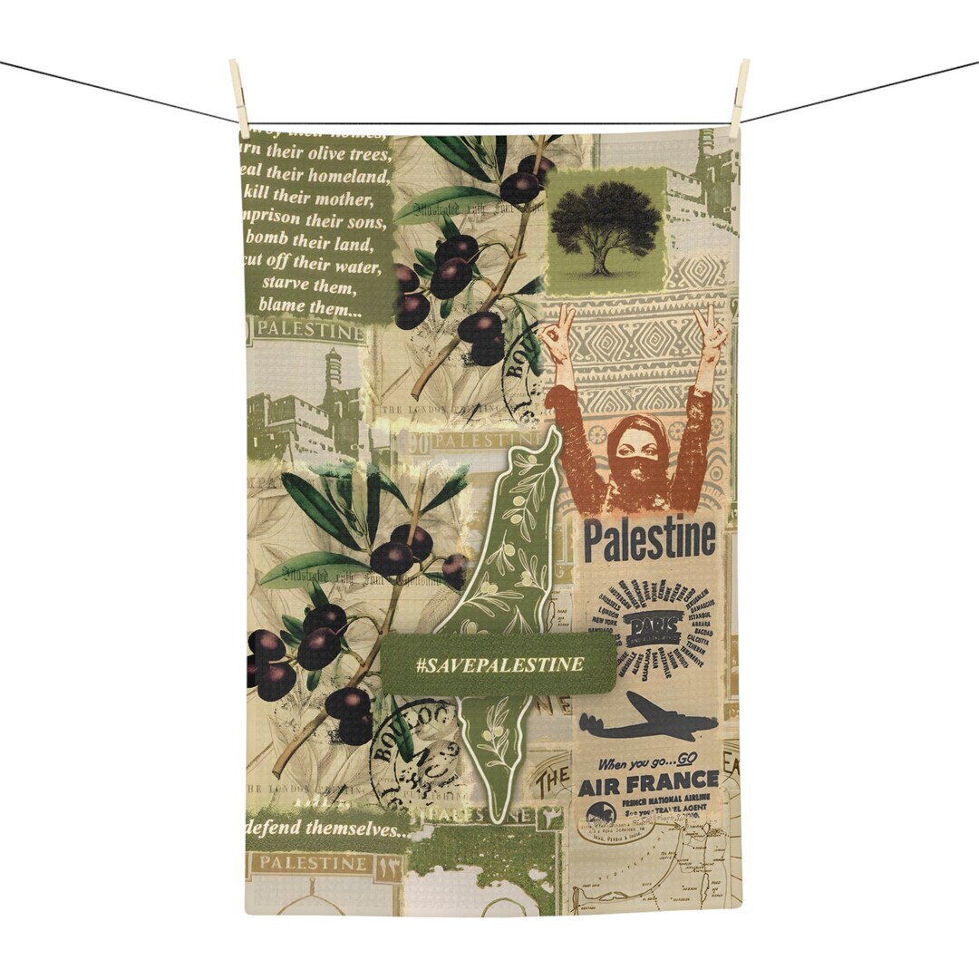 Palestine Collage Tea Towel, Gaza Tea Towel, Palestine Merch, Free ...