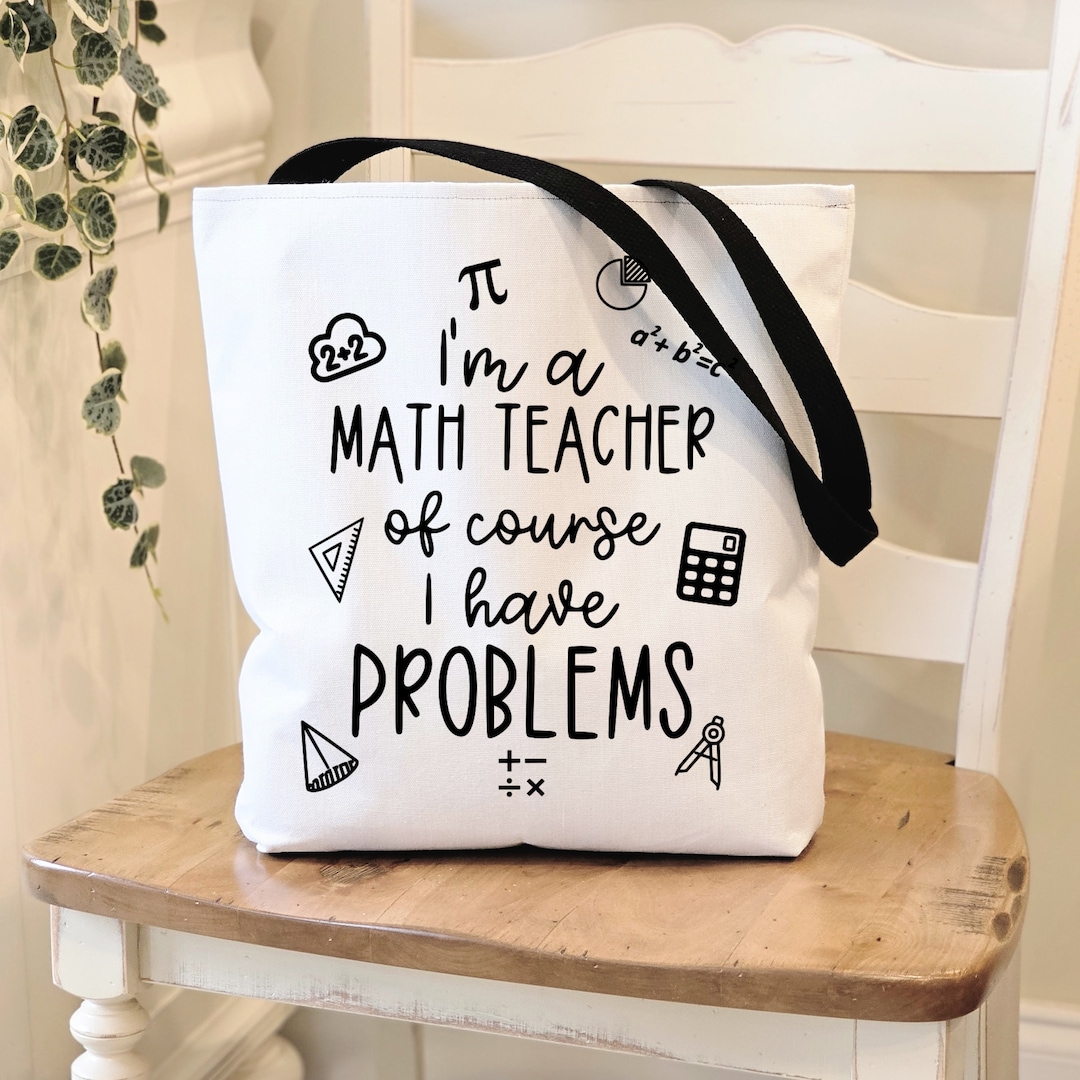I'm a Math Teacher Tote Bag, Math Teacher Bag, Math Teacher Christmas ...