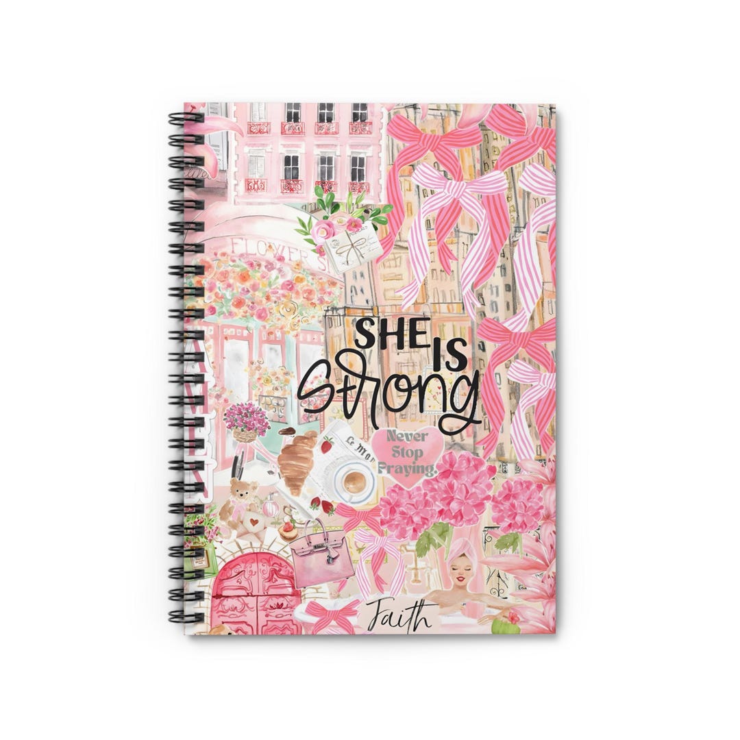 Floral Coquette Bow Notebook, Pretty Notebook, Gift for Her, Journal ...
