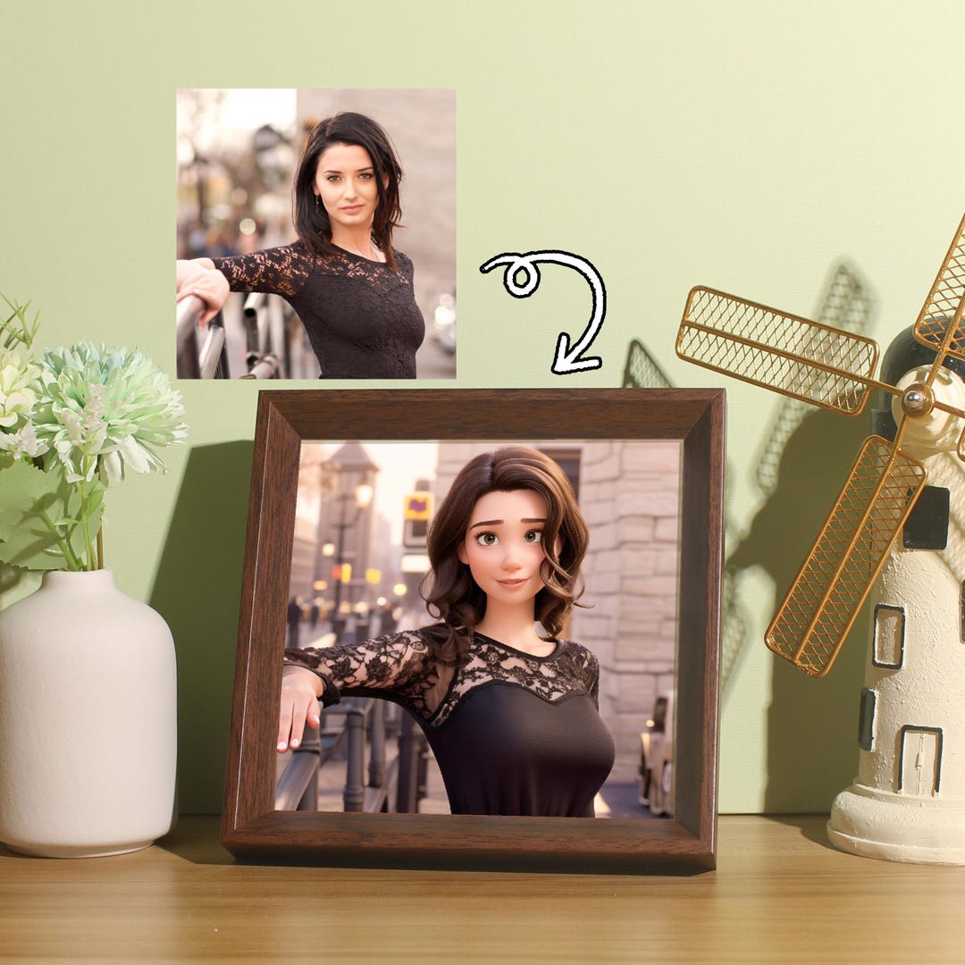 Custom Cartoon Portrait Photo Framepersonalised Family Portrait Pixar ...