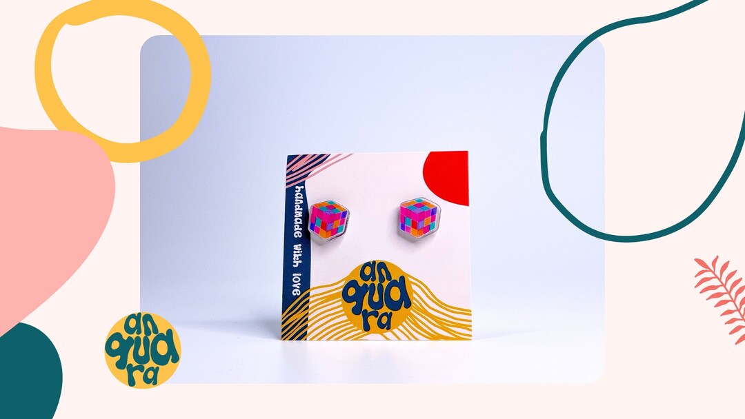 Rubiks Cube Earrings Rubiks Cube Toy Earrings Unique Earrings Funky ...