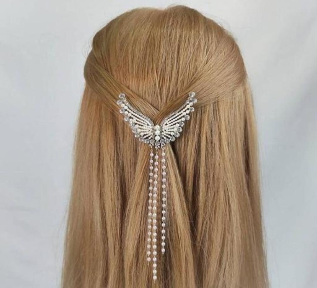 Dazzle Mini Wing Style Rhinestone Hair Clip With Delicate - Etsy