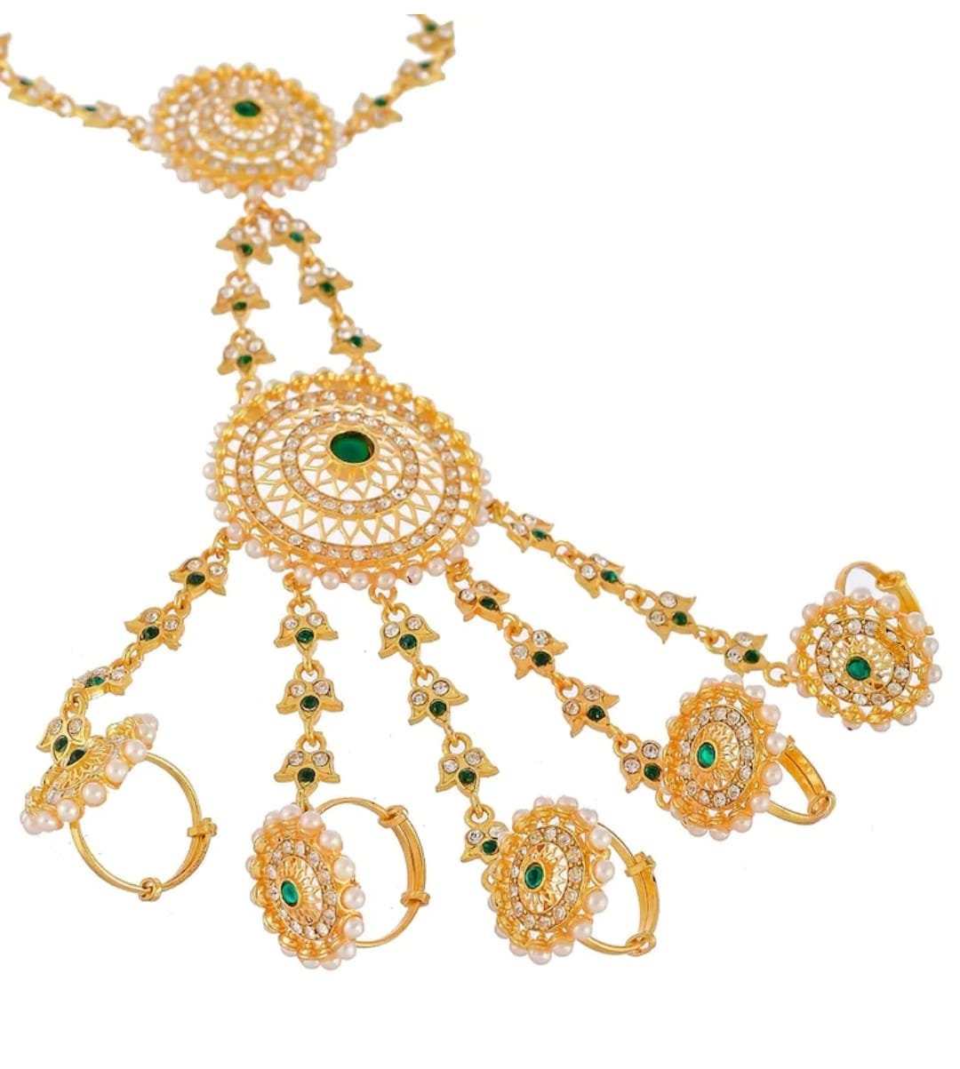 Set-2 Women White Brass Gold-plated Ring Bracelet Hand Bracelet Haath ...