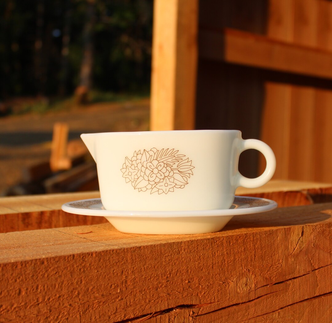 Vintage Corning Pyrex Gravy Boat 1978 Woodland Brown Pattern, Classic ...