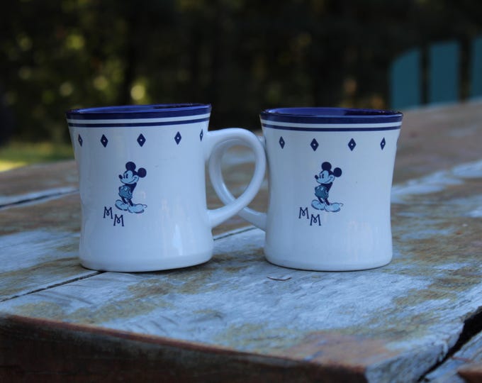 Collectible Vintage Mickey Mouse Mugs - Set of 2 'yummy' Cobalt Blue ...
