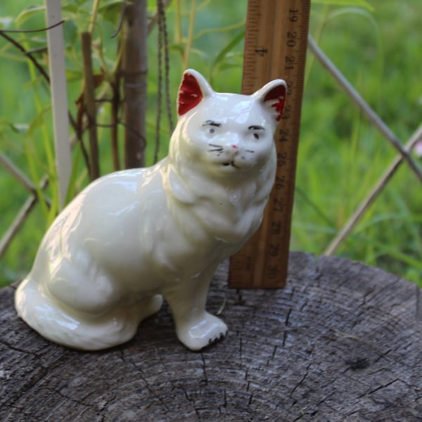 White Cat Figurine - Etsy
