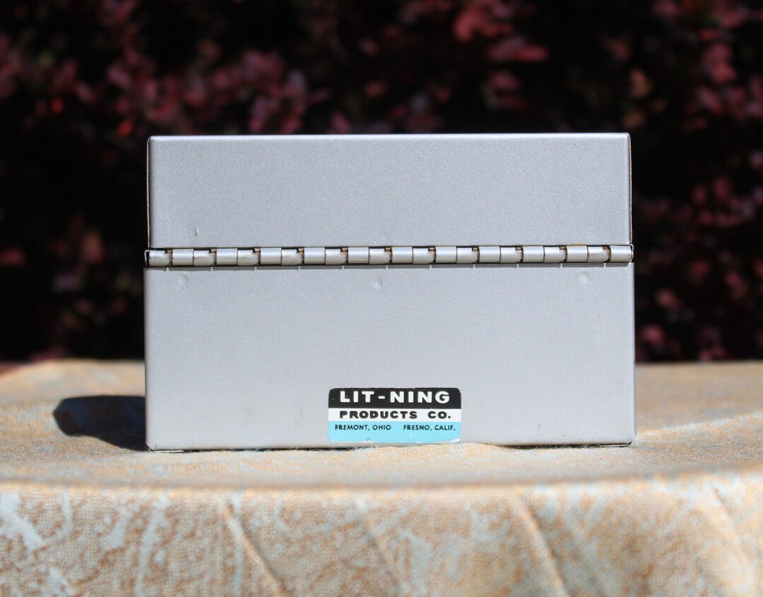 Small Metal File Box Lit-ning Products Company Card File Industrial ...