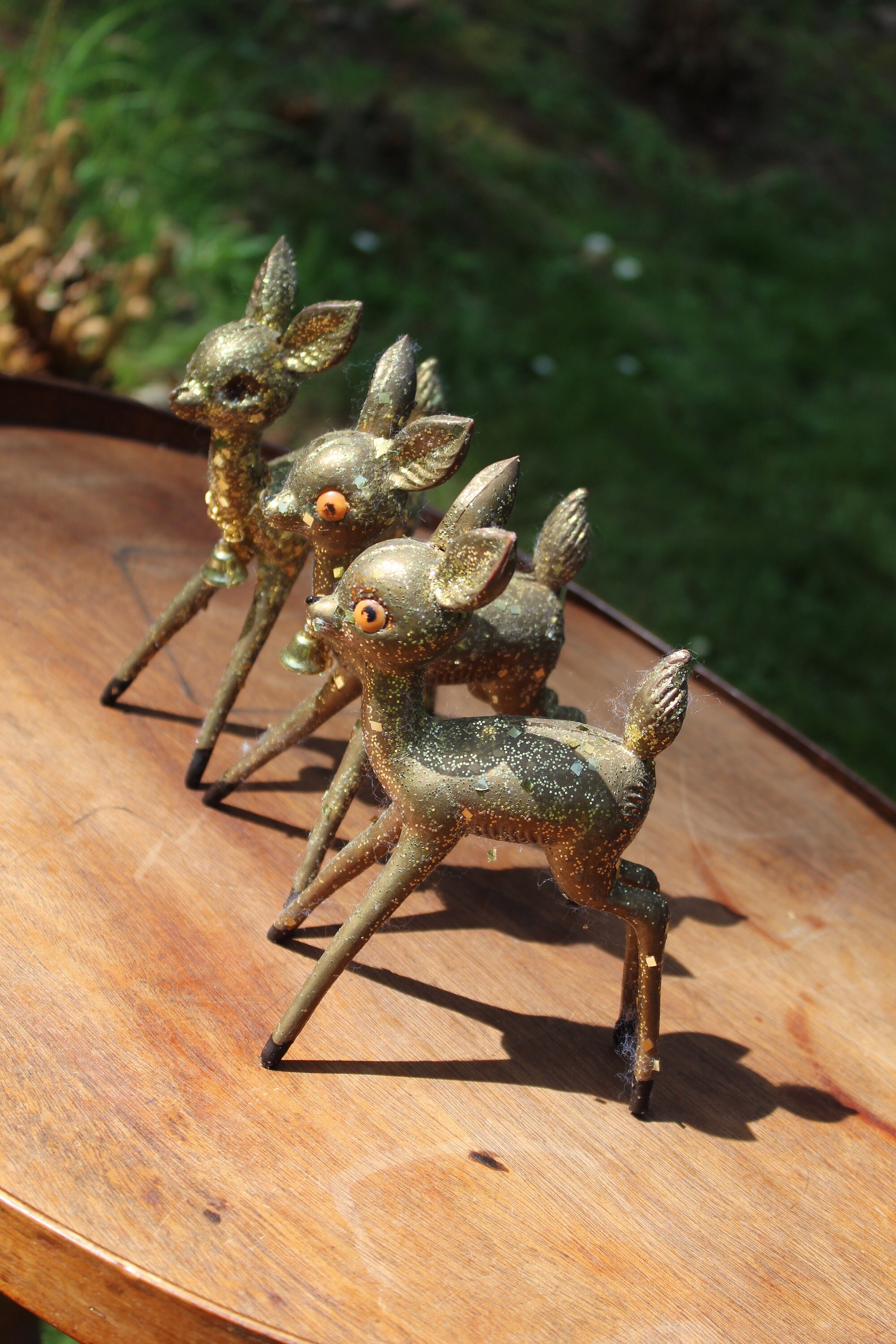 Vintage Reindeer 1950s Gold Trio Retro Classic Trio Nostalgic - Etsy