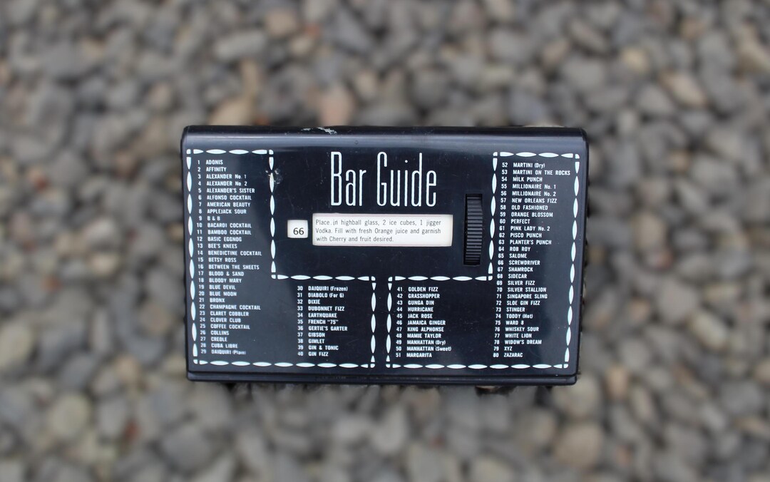 Vintage Mid Century Black and White Bar Guide Rolodex / Drink Recipes ...