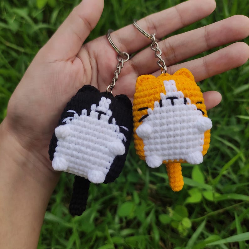 Crochet Cat Keychain, Cute Cat Keychain, Cat Lover, Gift Idea, Ready to ...